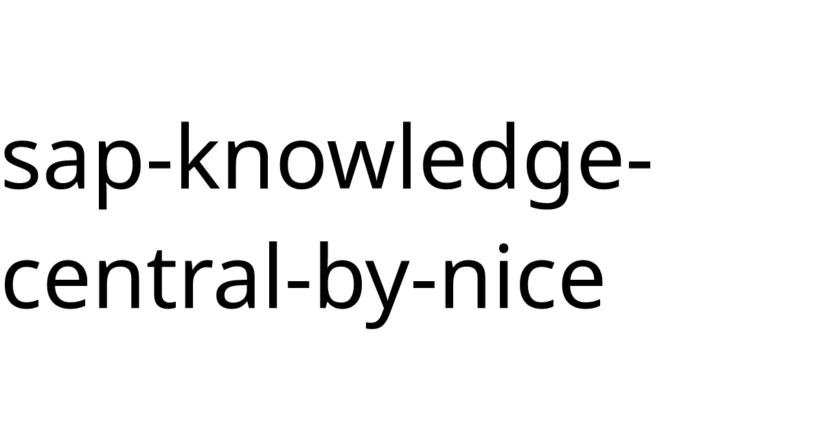 SAP Knowledge Central by NICE | TM Forum ODA Component Directory